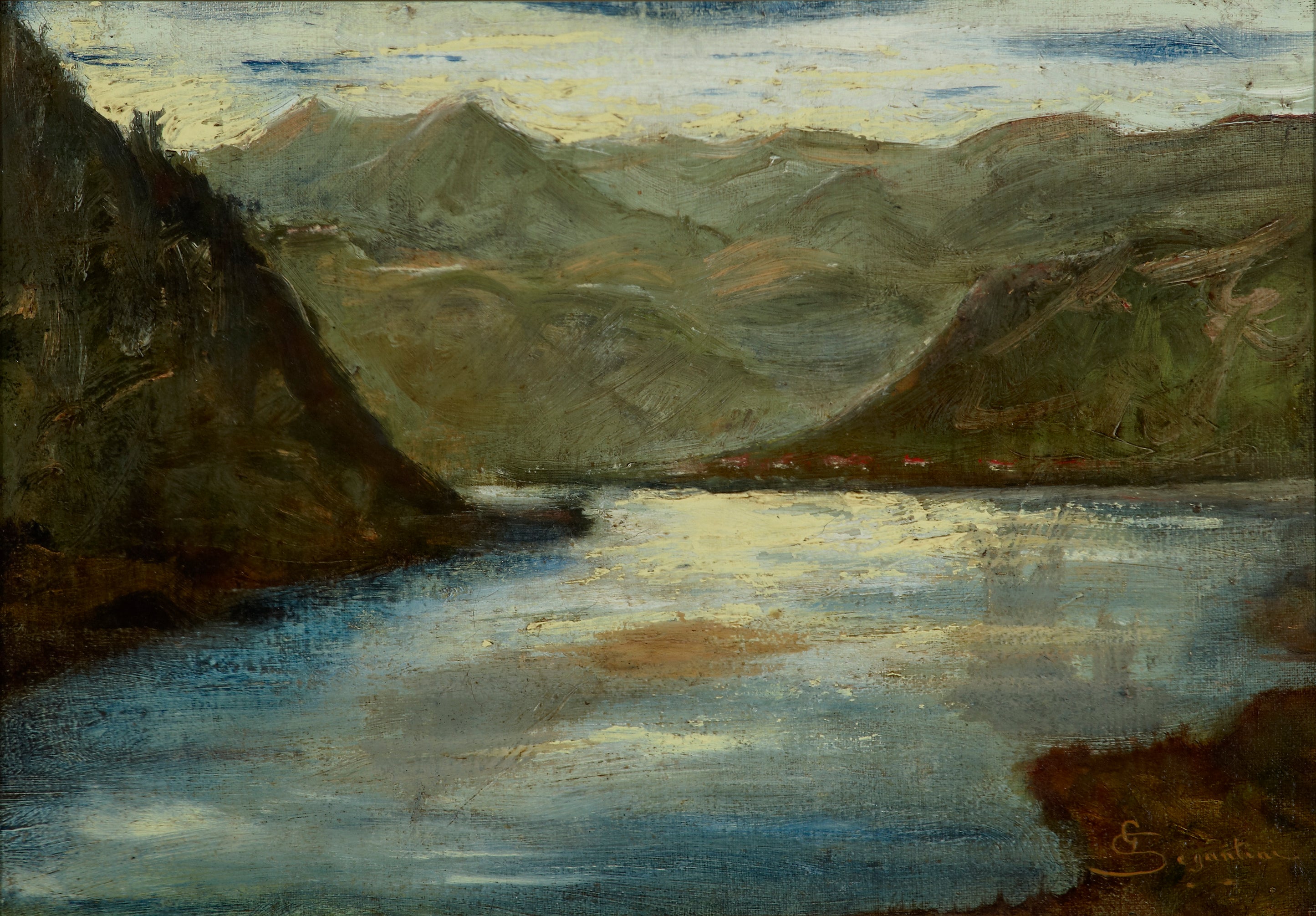 Lago di Lecco, vintage artwork by Giovanni Segantini, Poster Print ...