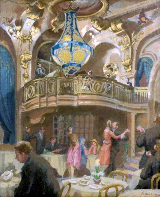 Thé dansant by Thérèse Lessore,16x12(A3) Poster – Period Prints