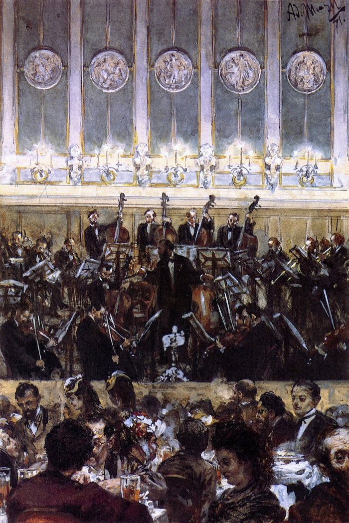 Bilse Concert, vintage artwork by Adolph von Menzel, A3 (16x12") Poste ...