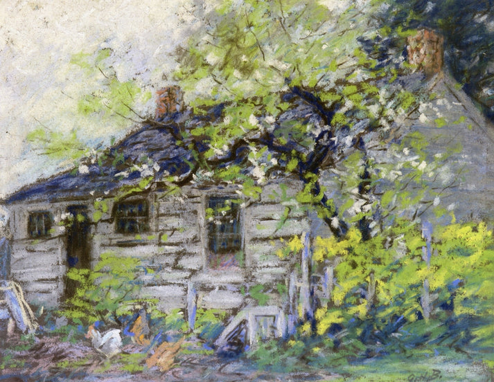 Barn with Chickens, vintage artwork by George Herbert Baker, A3 (16x12 ...
