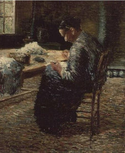 Mother Sewing, vintage artwork by Charles Angrand, A3 (16x12") Poster ...