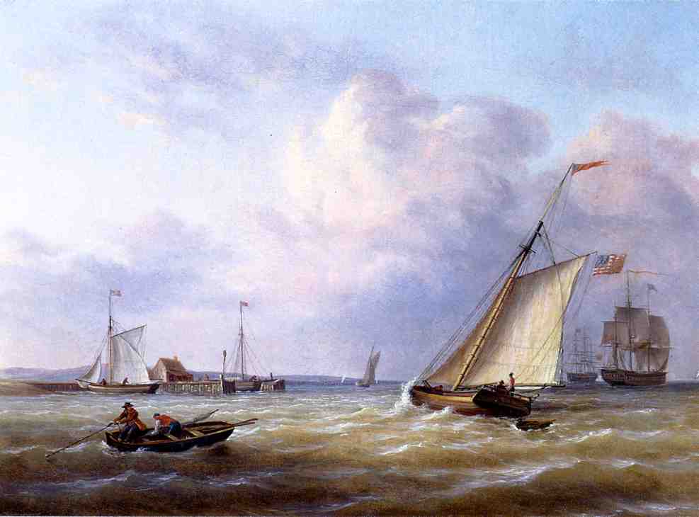 Philadelphia Harbor, vintage artwork by Richard Henry Nibbs, A3 (16x12 ...