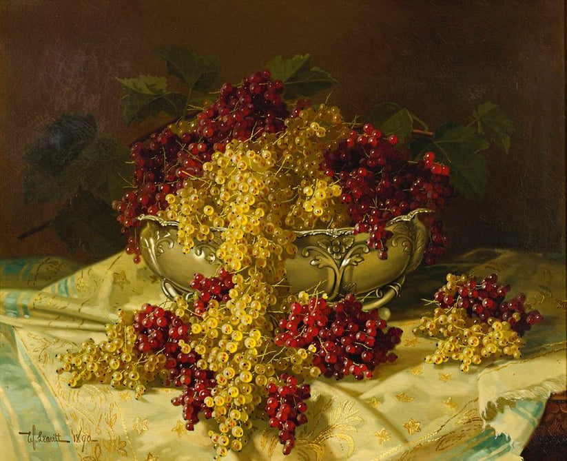 Still Life with Red and White Currants, vintage artwork by Edward Chal ...