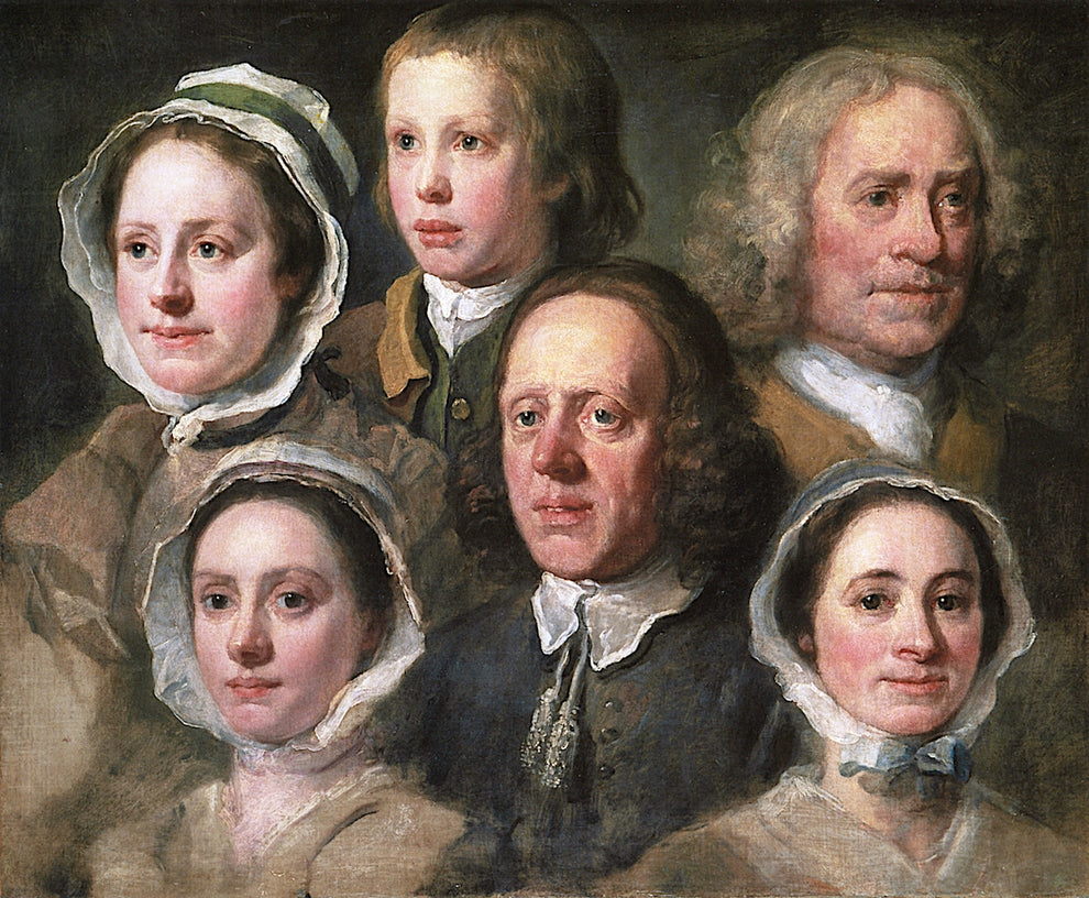 Heads of Six Servants of the Hogarth Household, vintage artwork by Wil ...