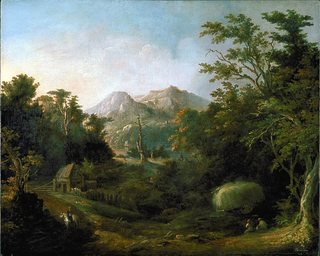 Landscape with Farm and Mountains, vintage artwork by Charles Codman ...