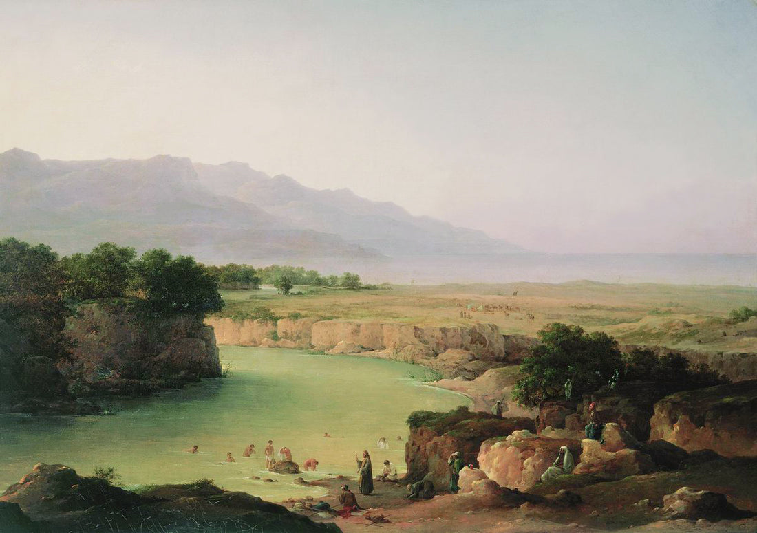 The Jordan River Falling into the Dead Sea by Nikanor Chernetsov ...