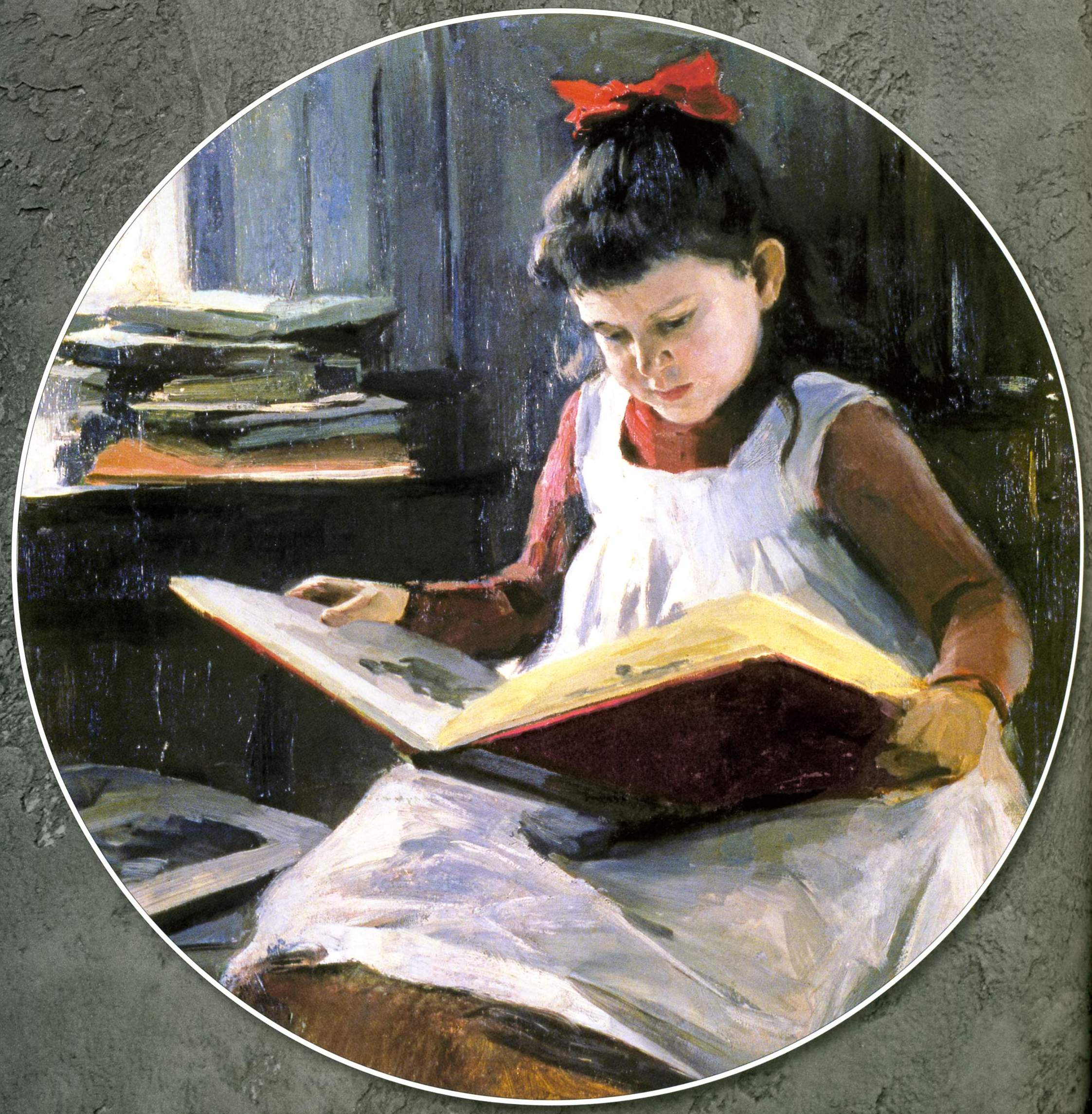 Portrait of the Artist's Daughter Raisa, vintage artwork by Nikolai Pi ...