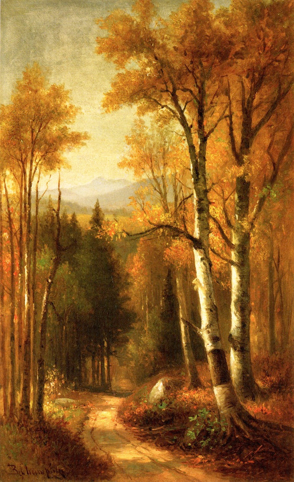 Woodland Birches, vintage artwork by Benjamin Champney, A3 (16x12") Po ...