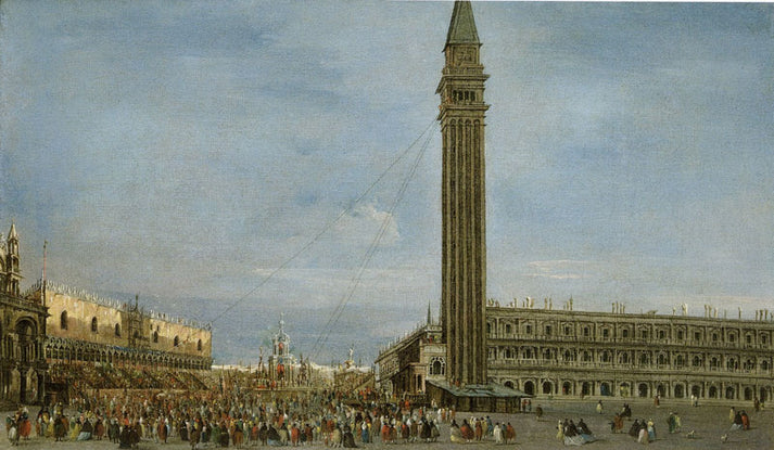 The Festival of Giovedi Grasso in the Piazzetta, Venice, vintage artwo ...