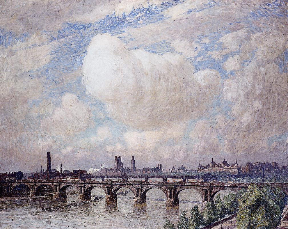 Waterloo Bridge in the Sun, vintage artwork by Emile Claus, A3 (16x12 ...