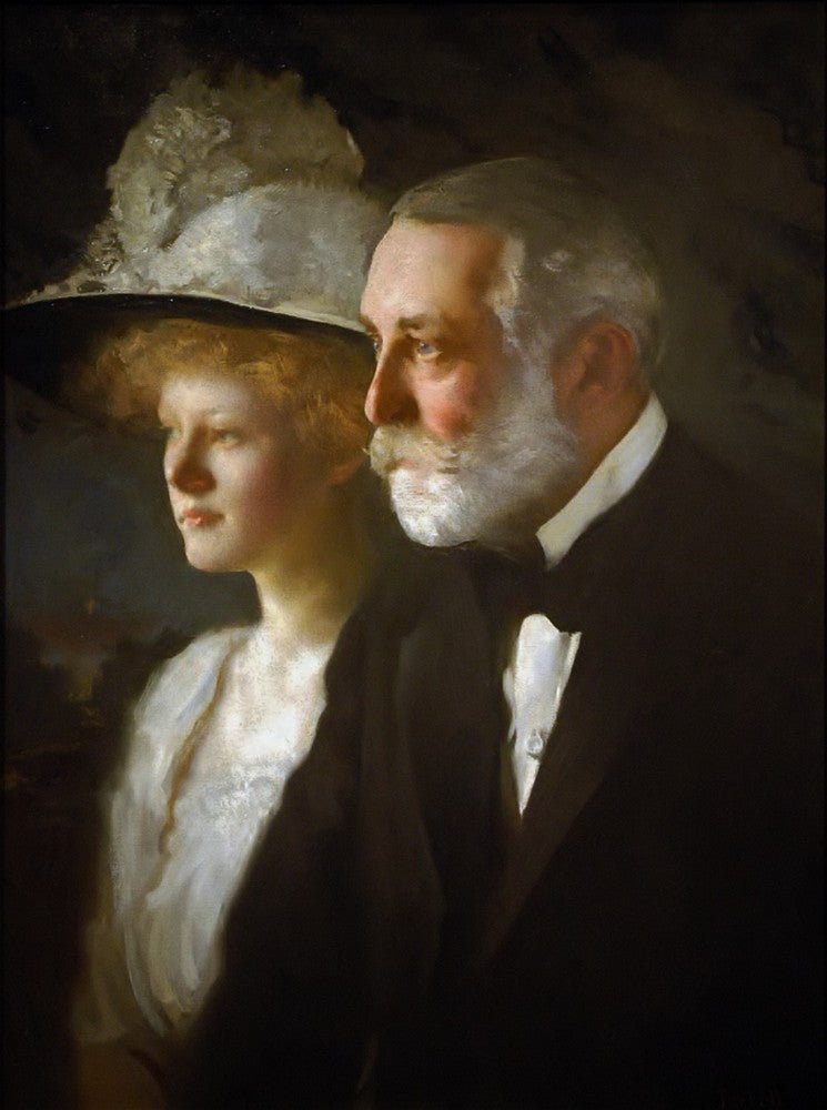 Clay Frick with his daughter,Helen Clay Frick, vintage artwork by Edmu ...