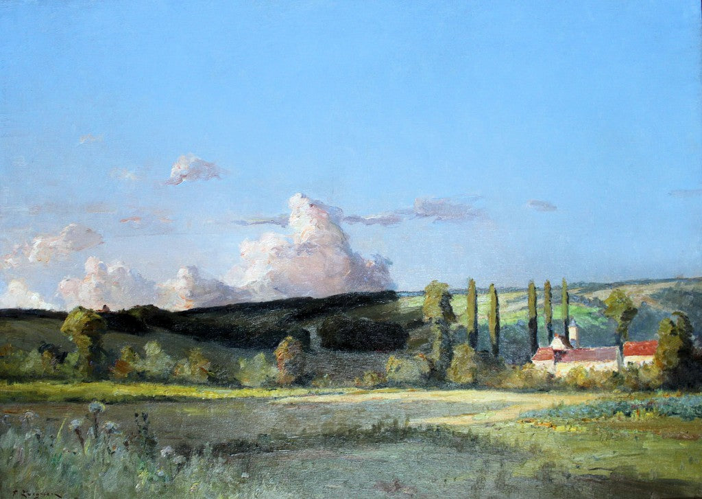 The Farm Launay at Nesles la Vallee, vintage artwork by Fernand Quigno ...