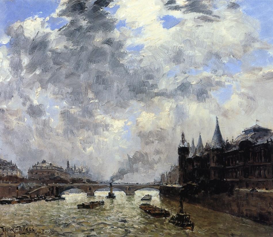 The Seine at Paris, vintage artwork by Frank Myers Boggs, A3 (16x12 ...