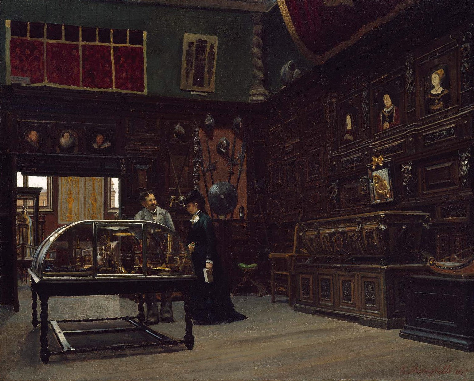 The Lawrence Room, Museum of Fine Arts, Boston, vintage artwork by Enr ...