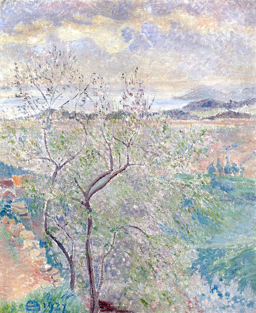 Almond Tree at Averne, Bormes, vintage artwork by Lucien Pissarro, A3 ...