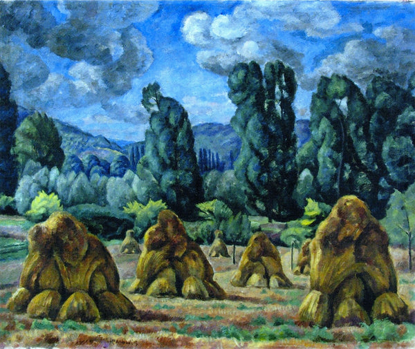 Haystacks - Normandy Landscape, vintage artwork by Jozef Pankiewicz, P ...