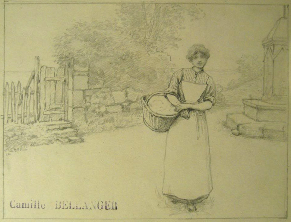 Fermière, vintage artwork by Camille-Felix Bellanger, A3 (16x12") Post ...