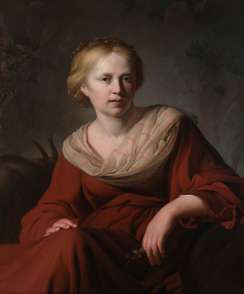 A Young Woman in Arcadian Costume, vintage artwork by Reyer Jacobsz. v ...