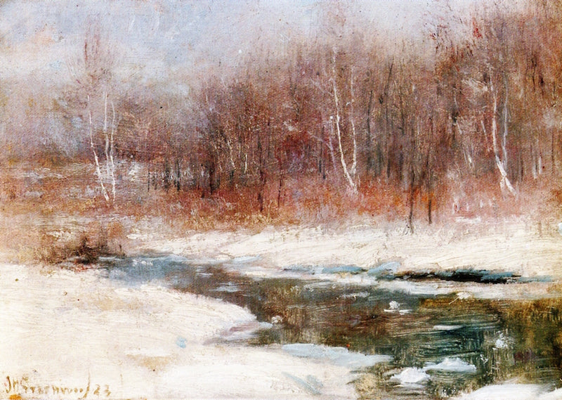 Brook in Winter, vintage artwork by Joseph H. Greenwood, Poster Print ...