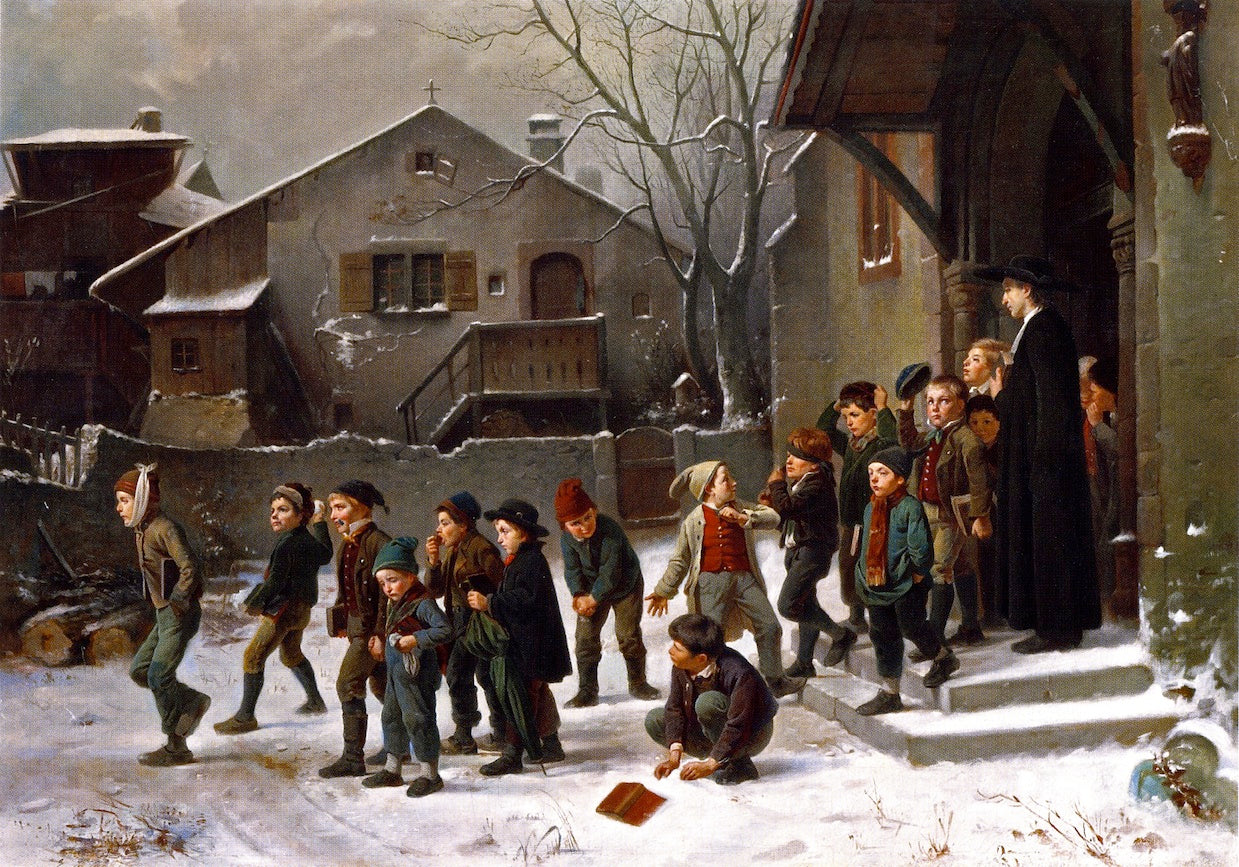 After Sunday School, vintage artwork by Benjamin Vautier, A3 (16x12 ...