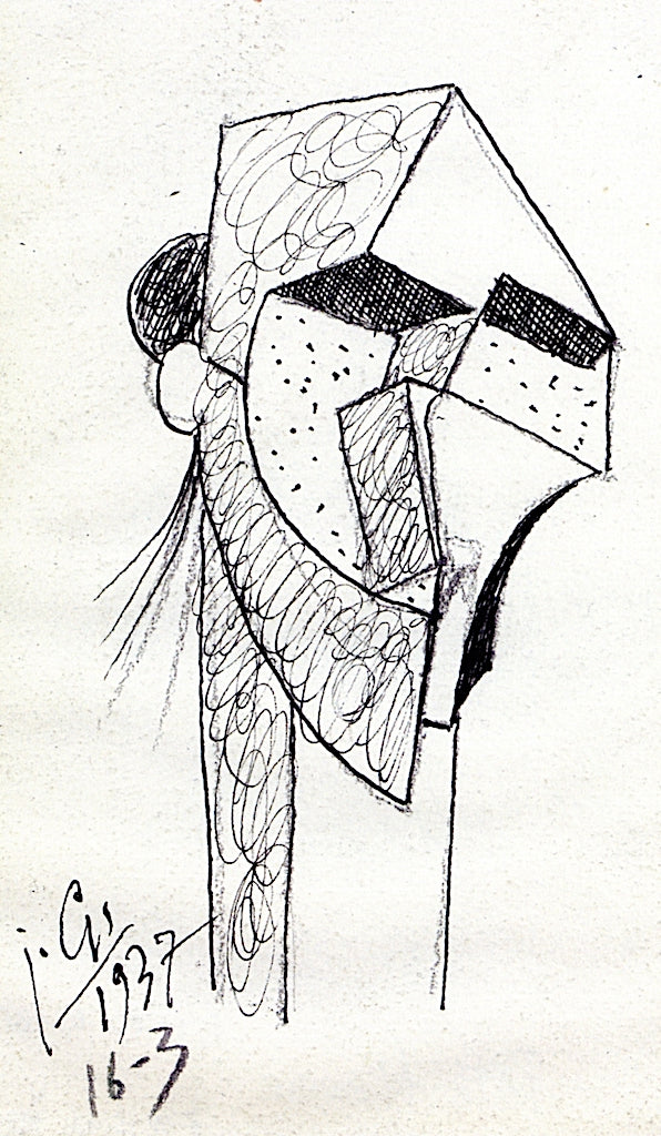 Bizarre Head, vintage artwork by Julio González, A3 (16x12") Reproduct ...