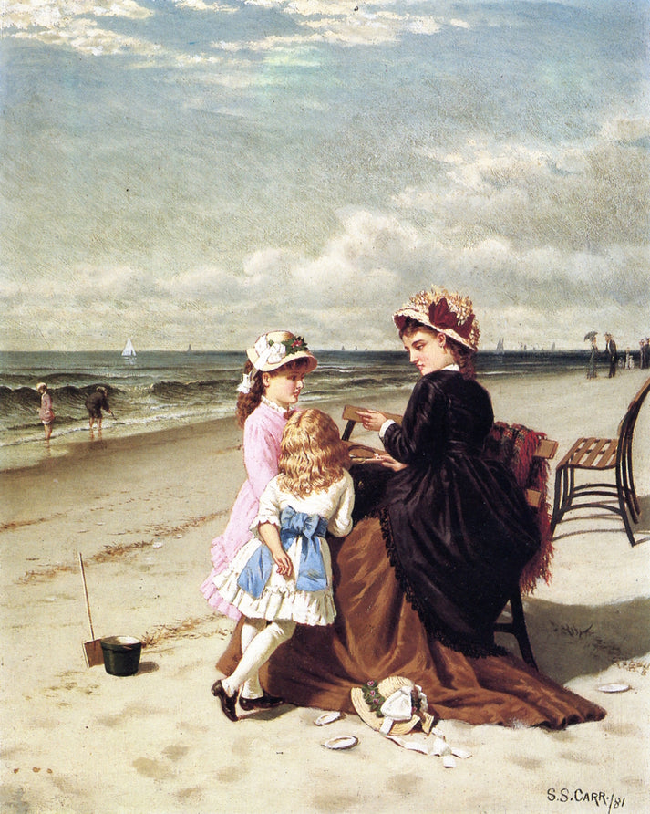 At the Seashore, vintage artwork by Samuel S. Carr, A3 (16x12") Poster ...