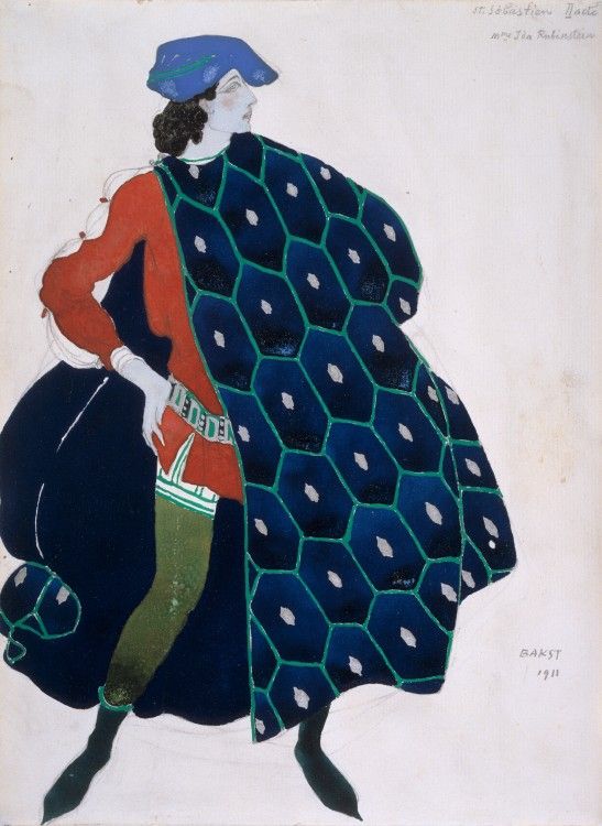 Ida Rubinstein as Saint Sebastian, vintage artwork by Leon Bakst, A3 ...