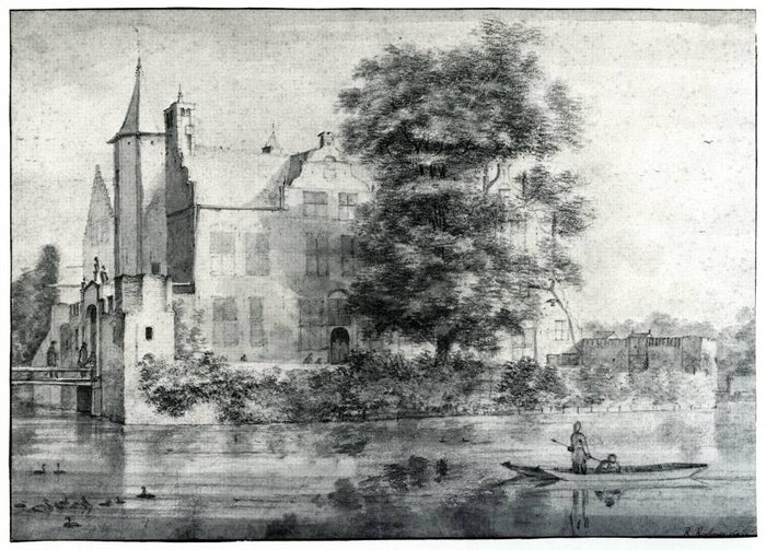 Kasteel van Rhoon in Rhoon, vintage artwork by Roelant Roghman, vintag ...