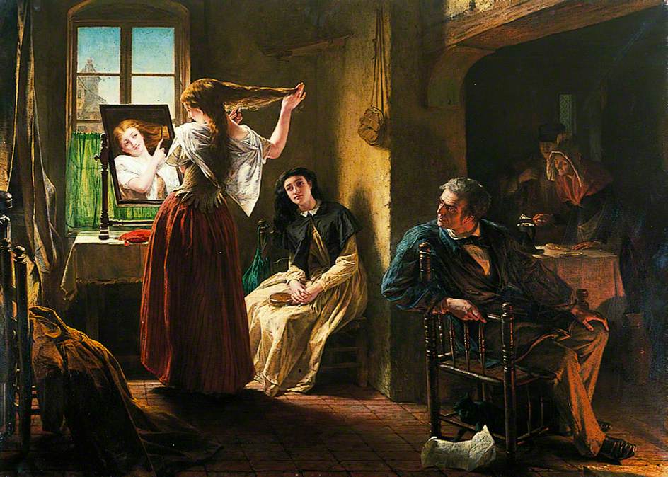 The Invention of the Combing Machine, vintage artwork by Alfred Elmore ...