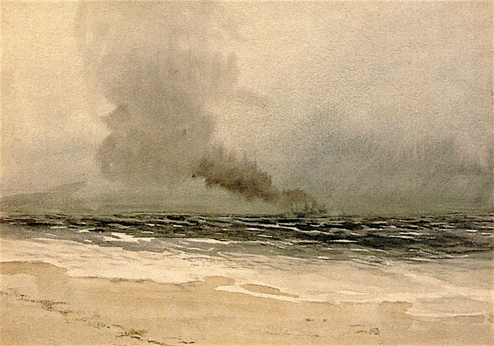 Steaming Homeward, vintage artwork by Henry B. Snell, A3 (16x12") Repr ...