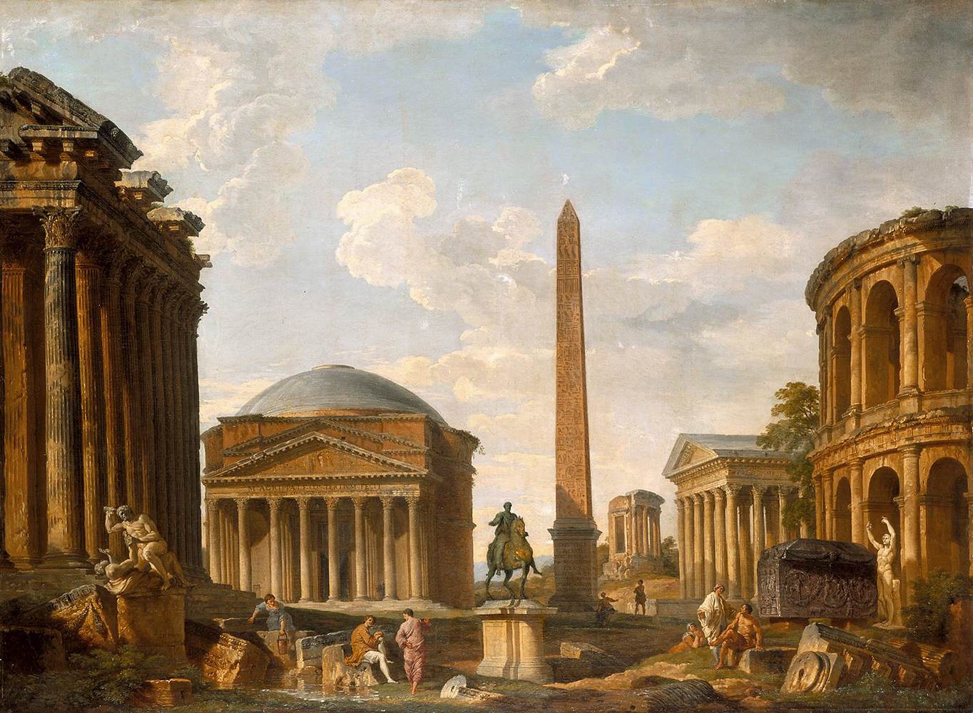 Roman Capriccio: The Pantheon and Other Monuments, vintage artwork by ...
