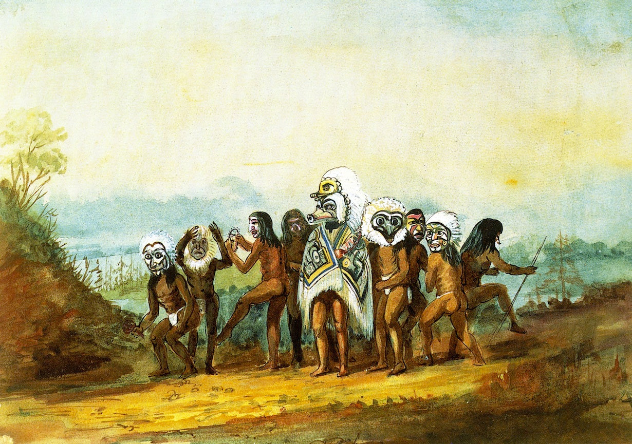 Medicine Mask Dance, vintage artwork by Paul Kane, A3 (16x12") Poster ...