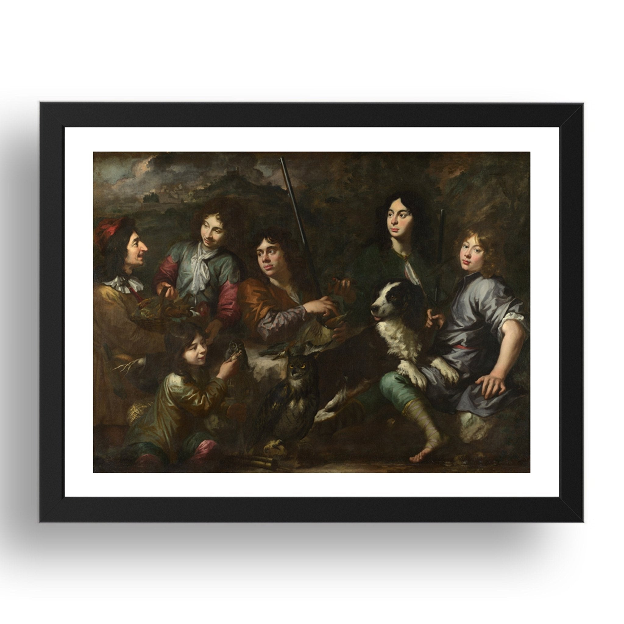 Dutch: Sportsmen Resting, Poster in 17x13"(A3) Frame – Period Prints
