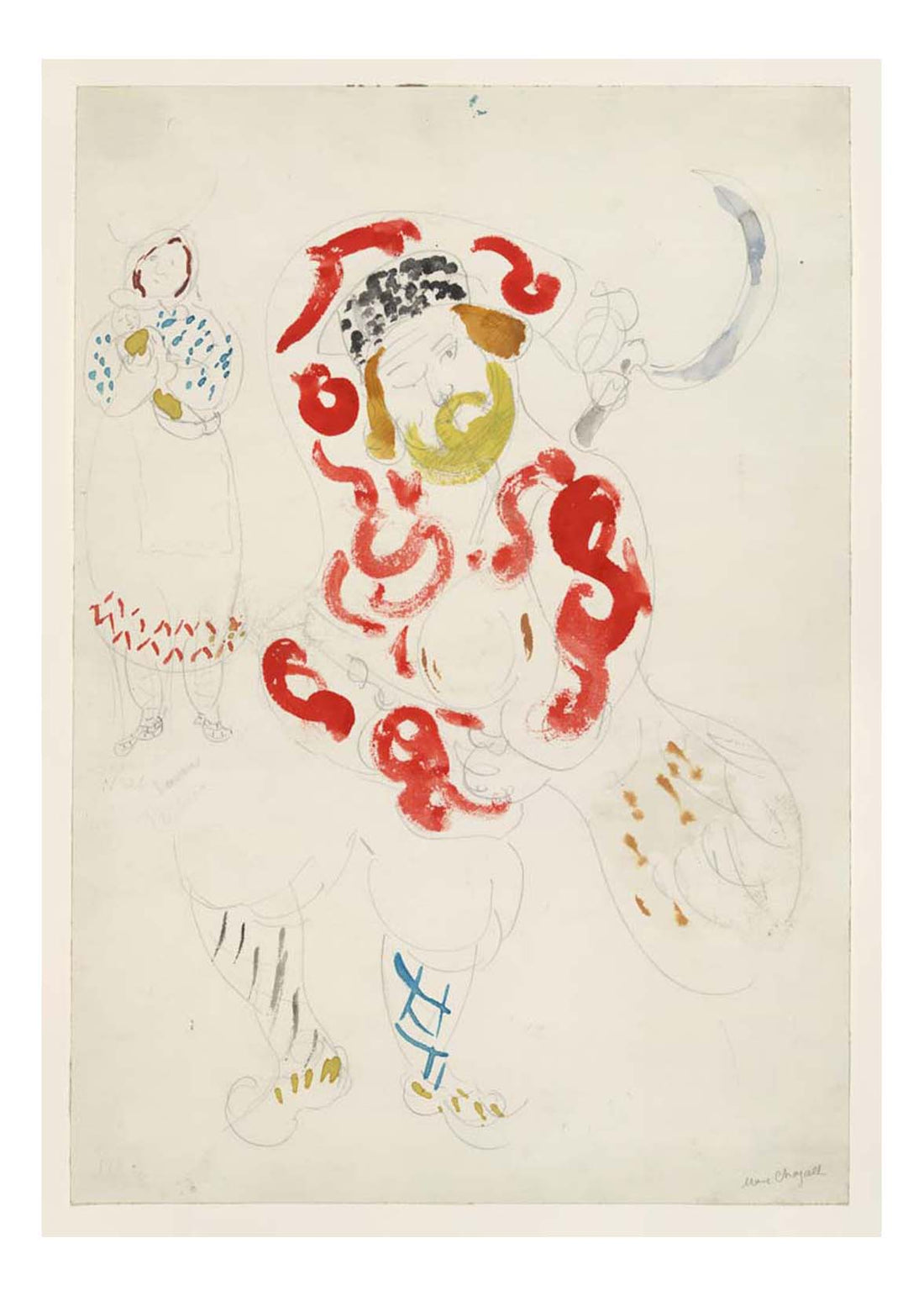 Marc Chagall - Costumes for Peasant, costume design for Aleko, 16x12 ...