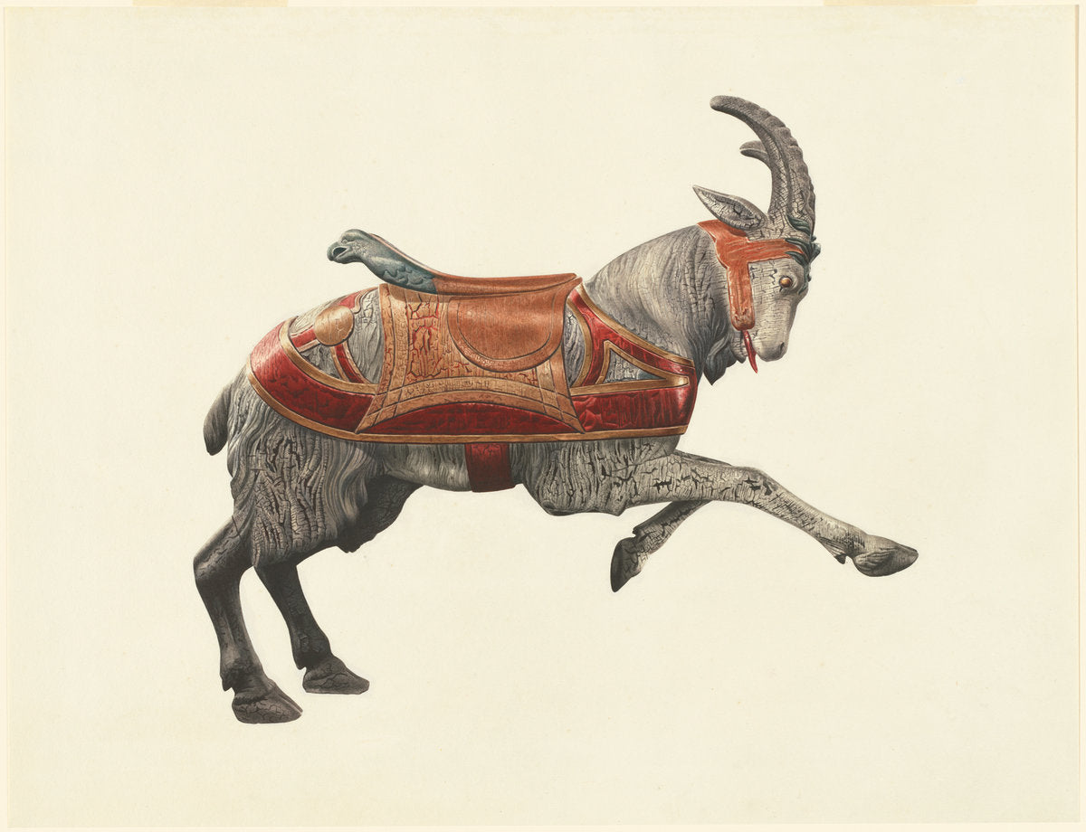 Carousel Goat by Donald Donovan (American, active c. 1935), 16X12"(A3 ...