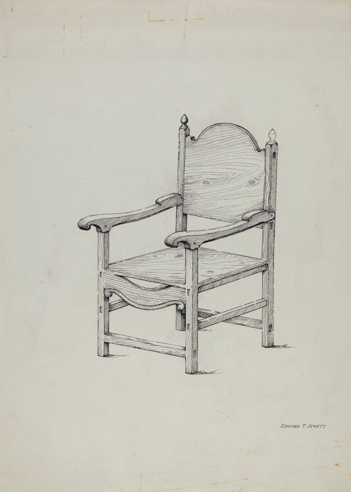 Chair (Scale Drawing) by Edward Jewett (American, active c. 1935), 16X ...