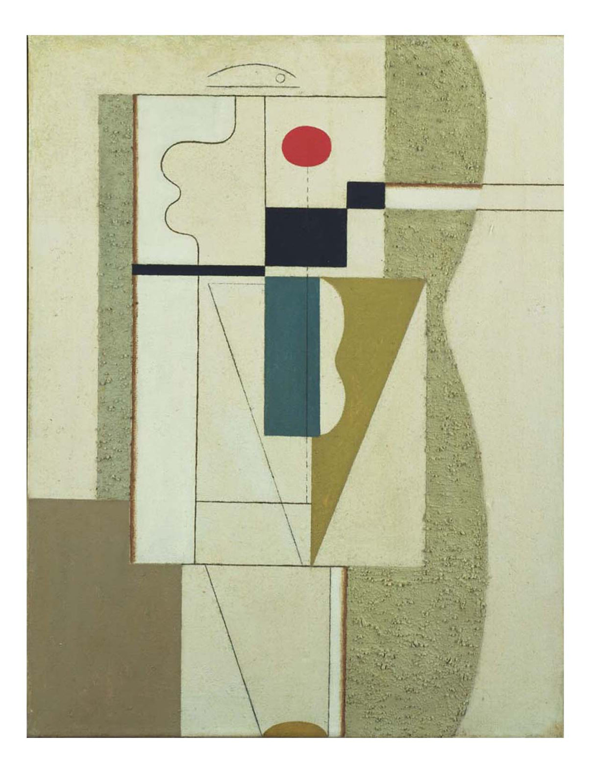 Willi Baumeister - Figurate with Red Ellipse, 16x12" (A3) Poster Print ...